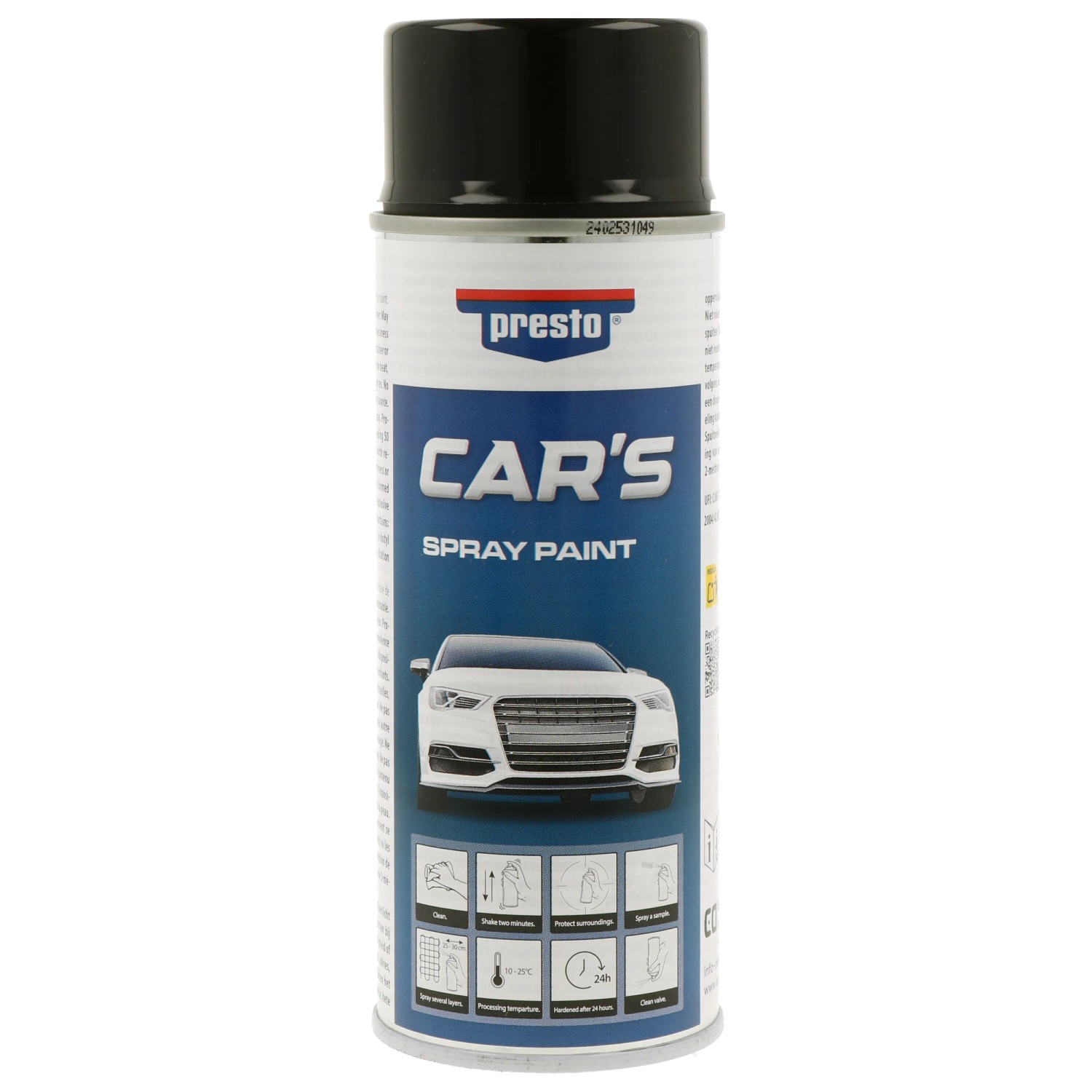 Presto Cars Lak čierna lesklá 400 ml