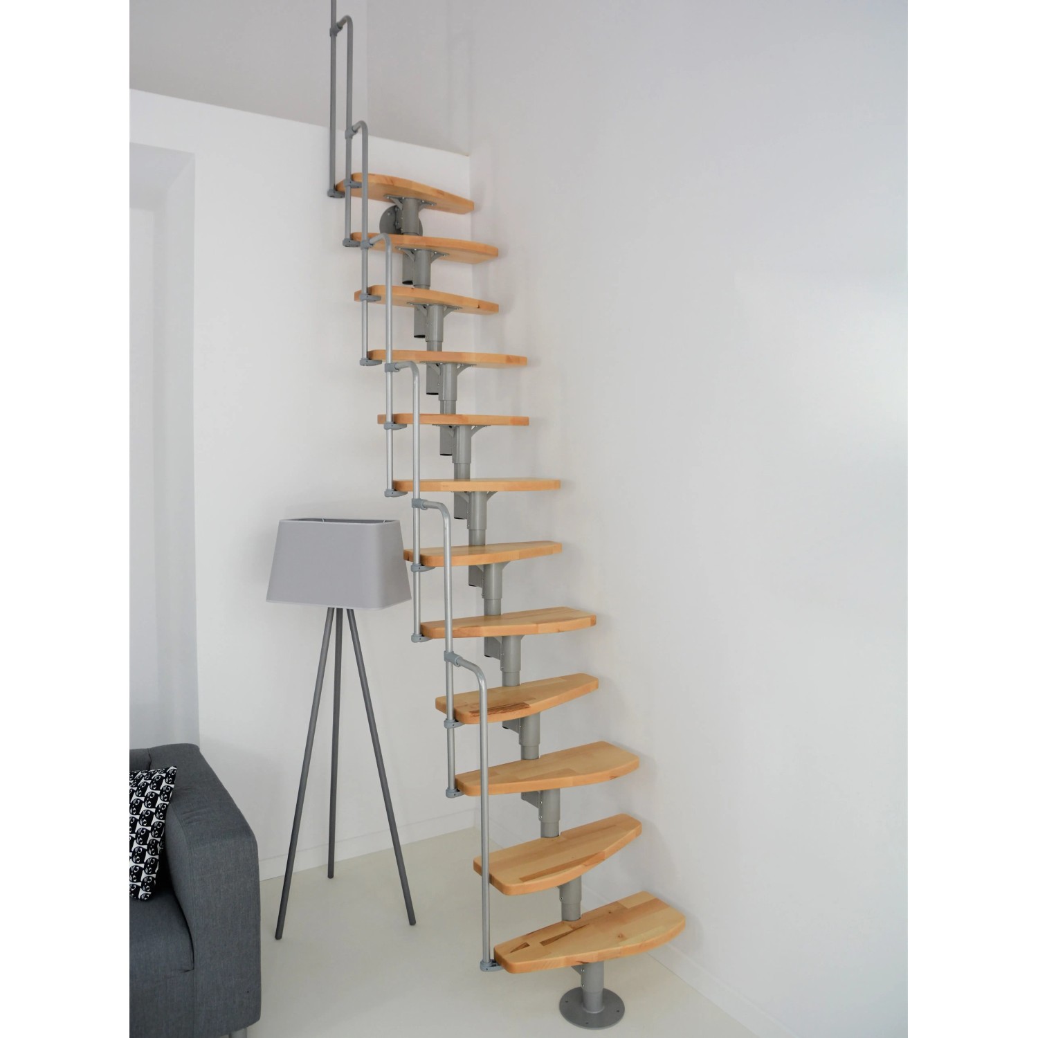 Minka STAIRS Modulové schodisko Monaco buk/sivá, 293,8 cm