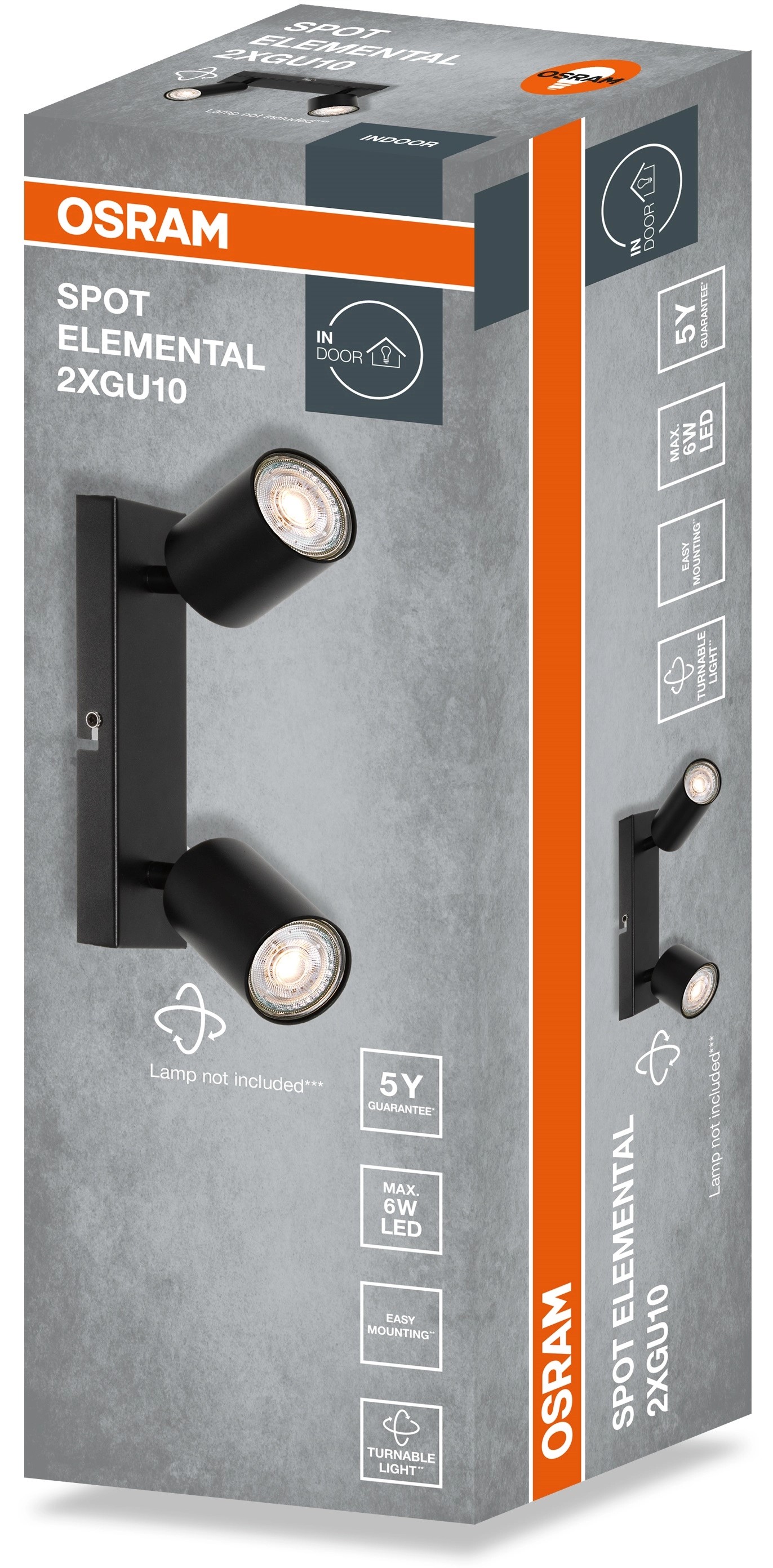 OSRAM 2bodové svietidlo LED SPOT ELEMENTAL BLACK, 21 x 13,8 x 6,5 cm ...