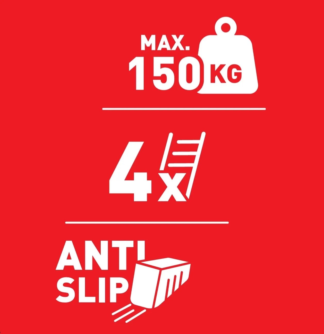 Hliníkové schodíky jednostranné 1x4 stupňov do 150 kg