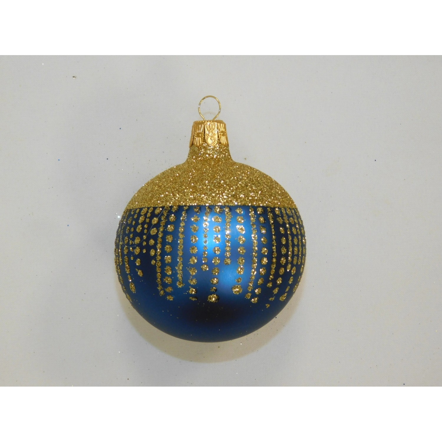 ONREX Vianočná ozdoba sklenená guľa modrá bodky pr. 7 cm nakúpiť v OBI
