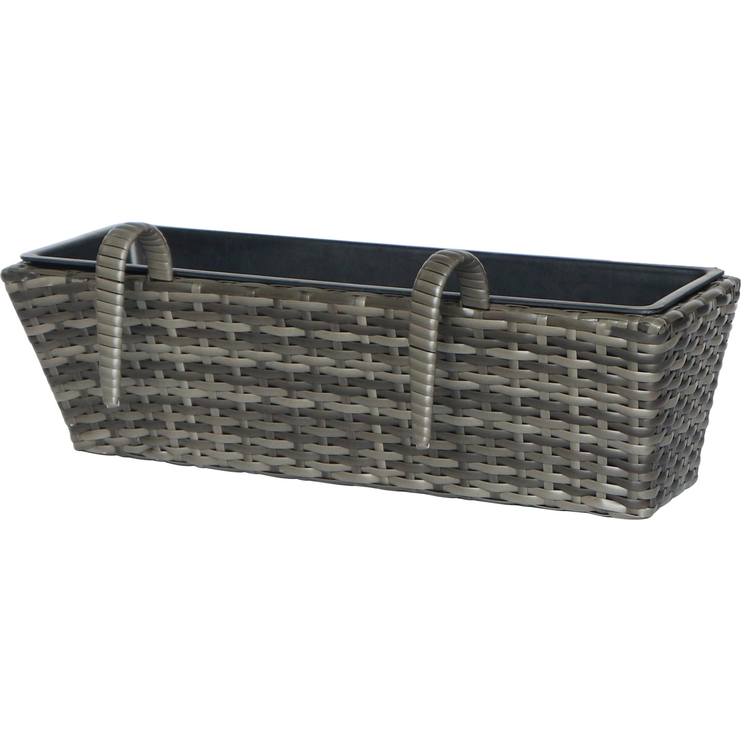 Závesný kvetináč z polyratanu tmavo hnedý mix 60 x 28 x 22 cm nakúpiť v OBI